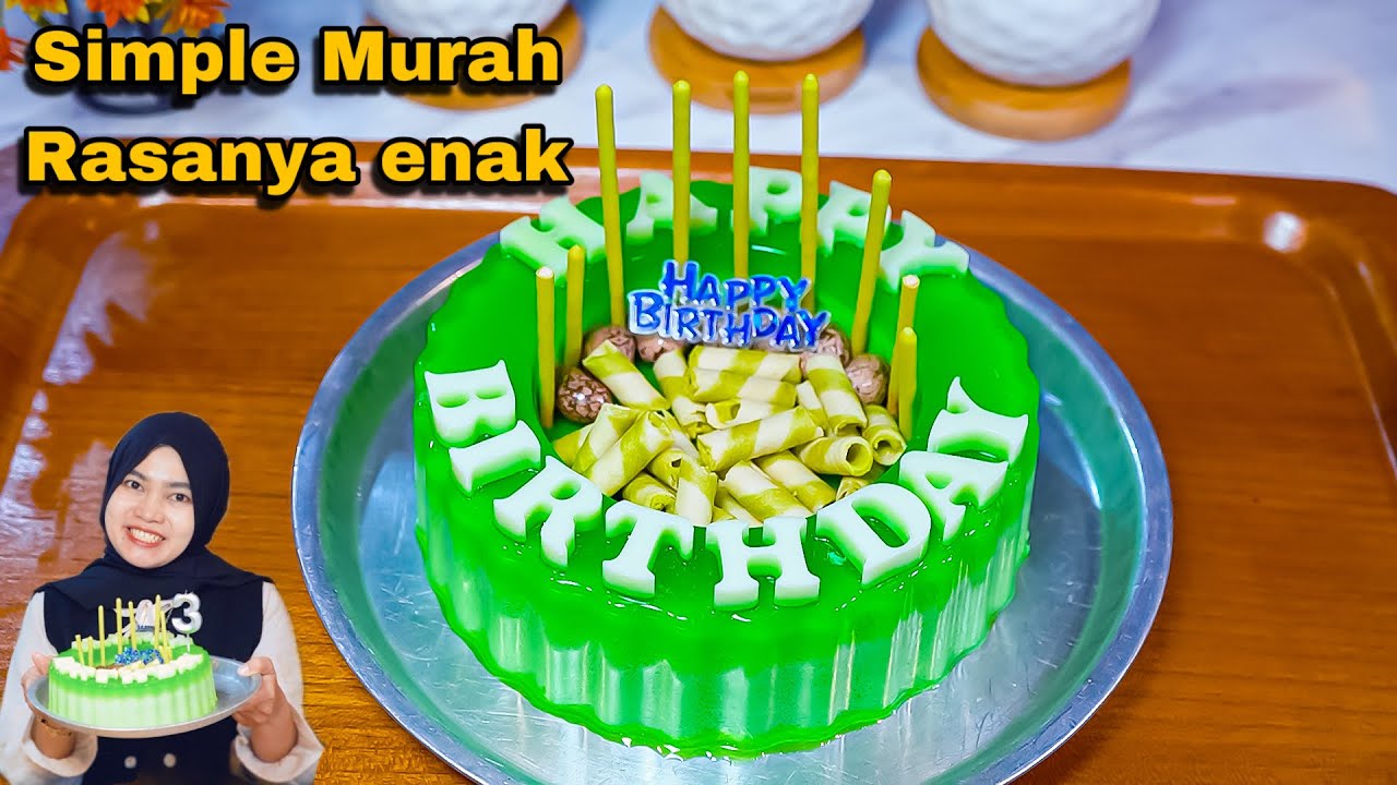 CARA MEMBUAT PUDING HAPPY BIRTHDAY | PUDING ULANG TAHUN SIMPLE MURAH ...