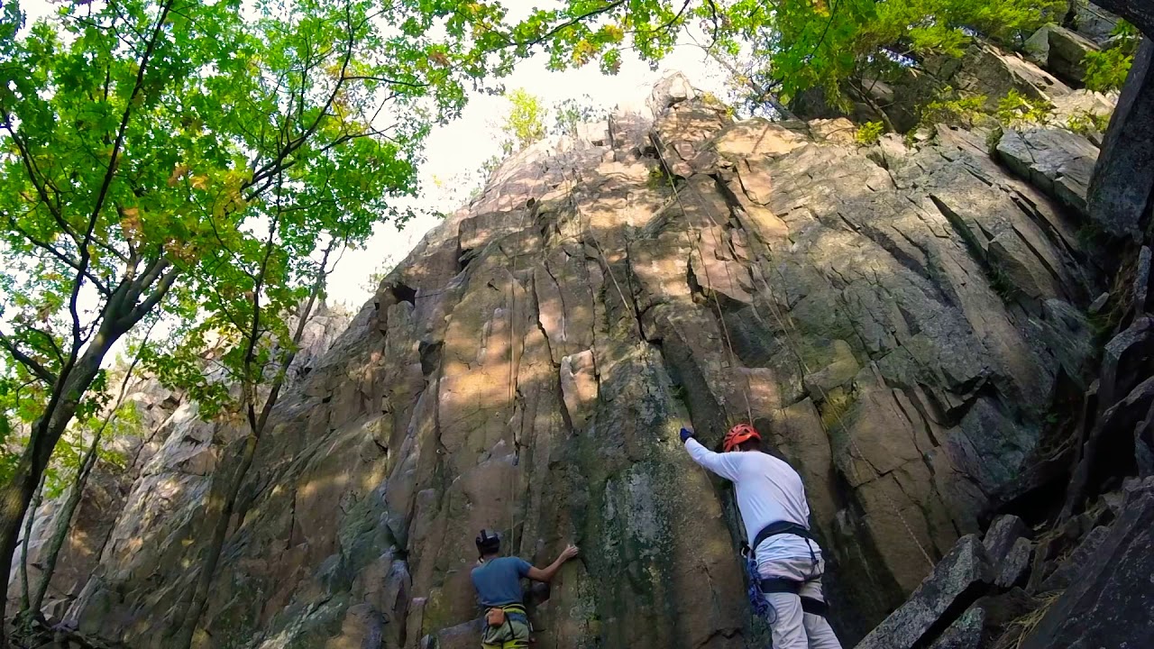Climbing at mont Rigaud qc - YouTube