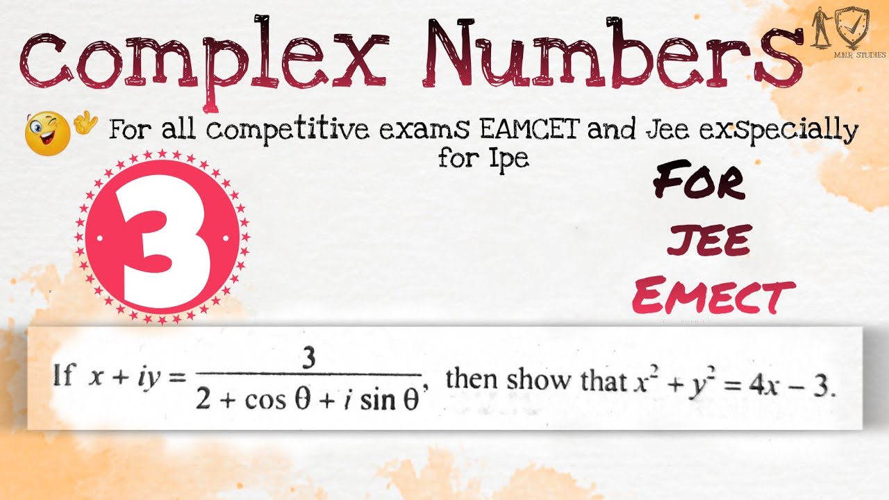 If x+iy= 3/2 + cos thita+ i sin thita' then show that x² + y² = 4x - 3 ...