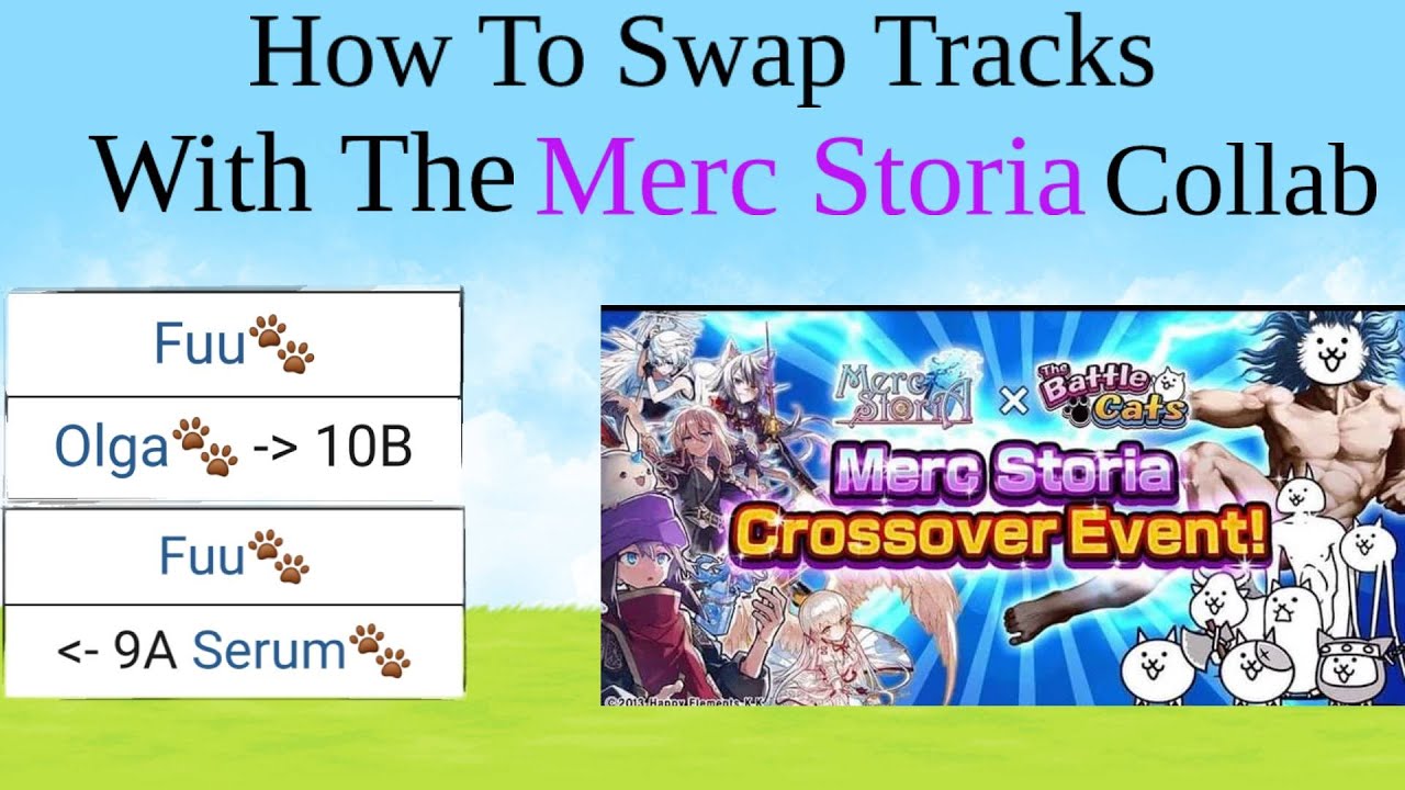 Showing How To Swap Tracks Easily With The Merc Storia Collab Battle Cats Seed Tracking - YouTube
