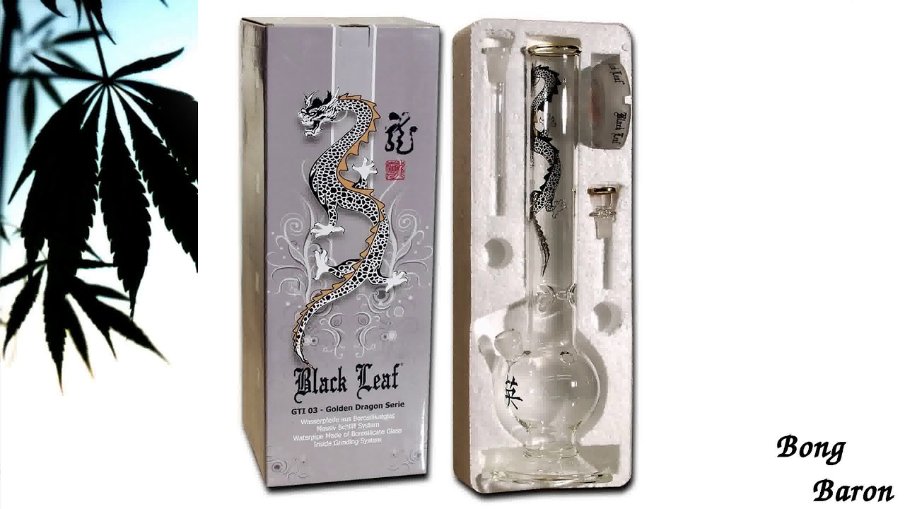 Black Leaf - Golden Dragon Series Glass Bong - YouTube