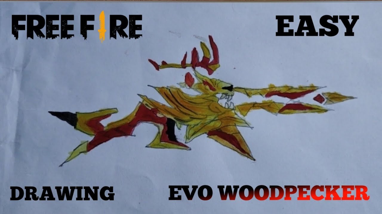 free fire evo woodpecker gun ka drawing step by step #freefire #drawing ...