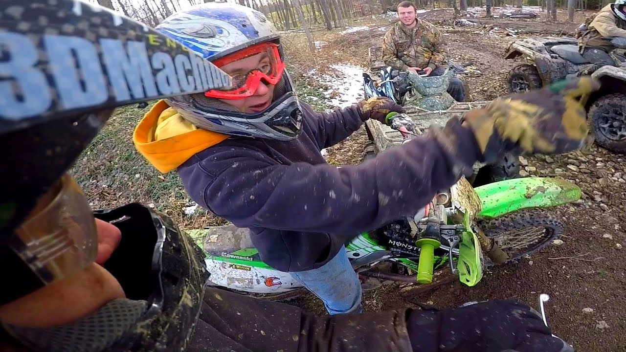 DIRT BIKE RACERS RUN FROM OLD LADY! - YouTube