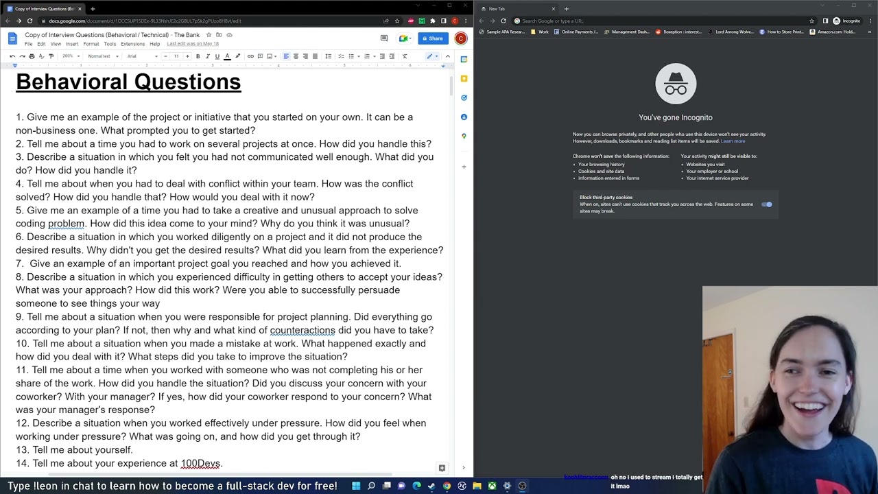 Lets Practice Interview Questions 100devs Youtube