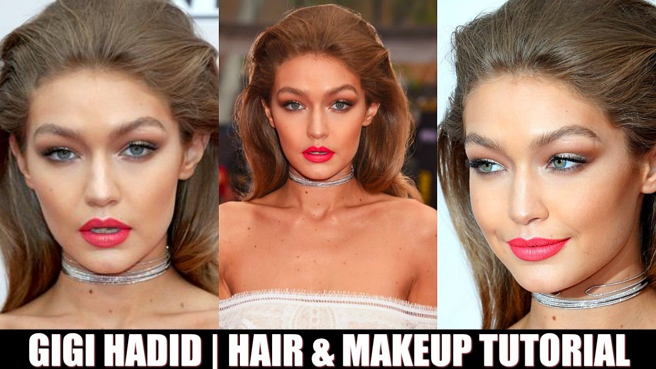 GIGI HADID Inspired Hair & DRUGSTORE Makeup Tutorial | AMA'S 2016 - YouTube