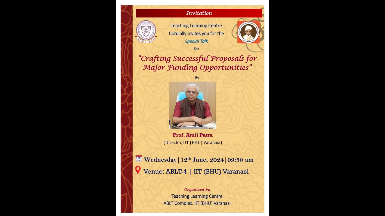 Special Talk by Prof. Amit Patra (Director, IIT (BHU) Varanasi ...