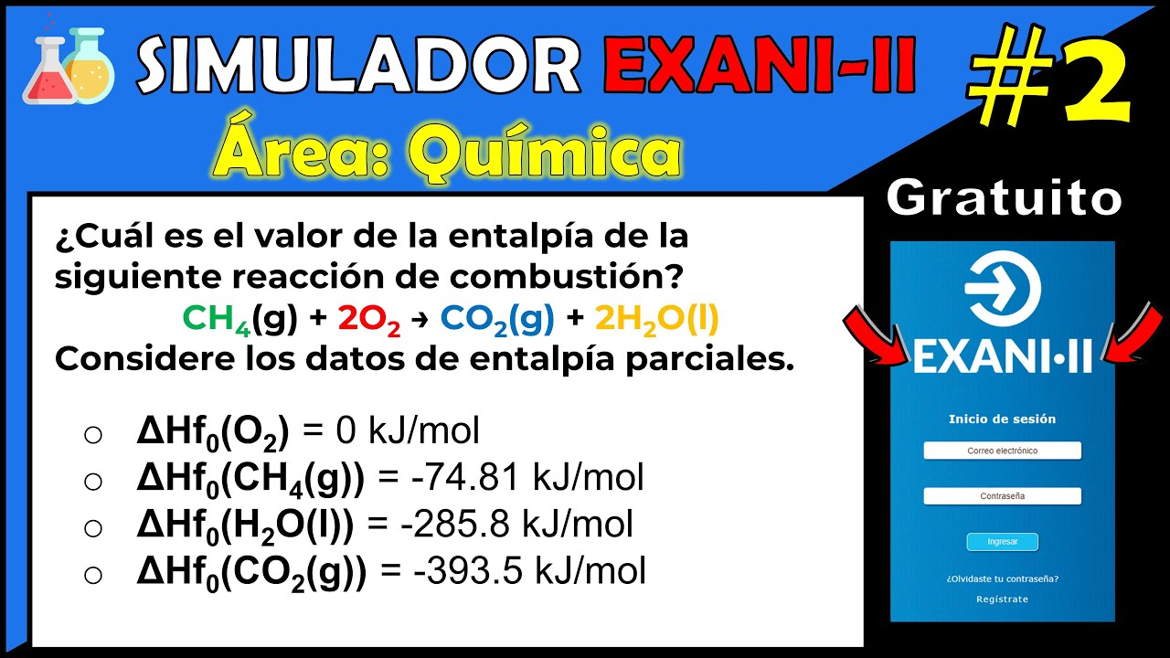 📚 Simulador Oficial EXANI II Área Química Ejercicio #2 Valor de ... 📚 Simulador Oficial EXANI II Área Química Ejercicio #2 Valor de ...