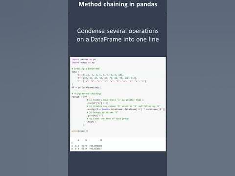 Method chaining in pandas - YouTube