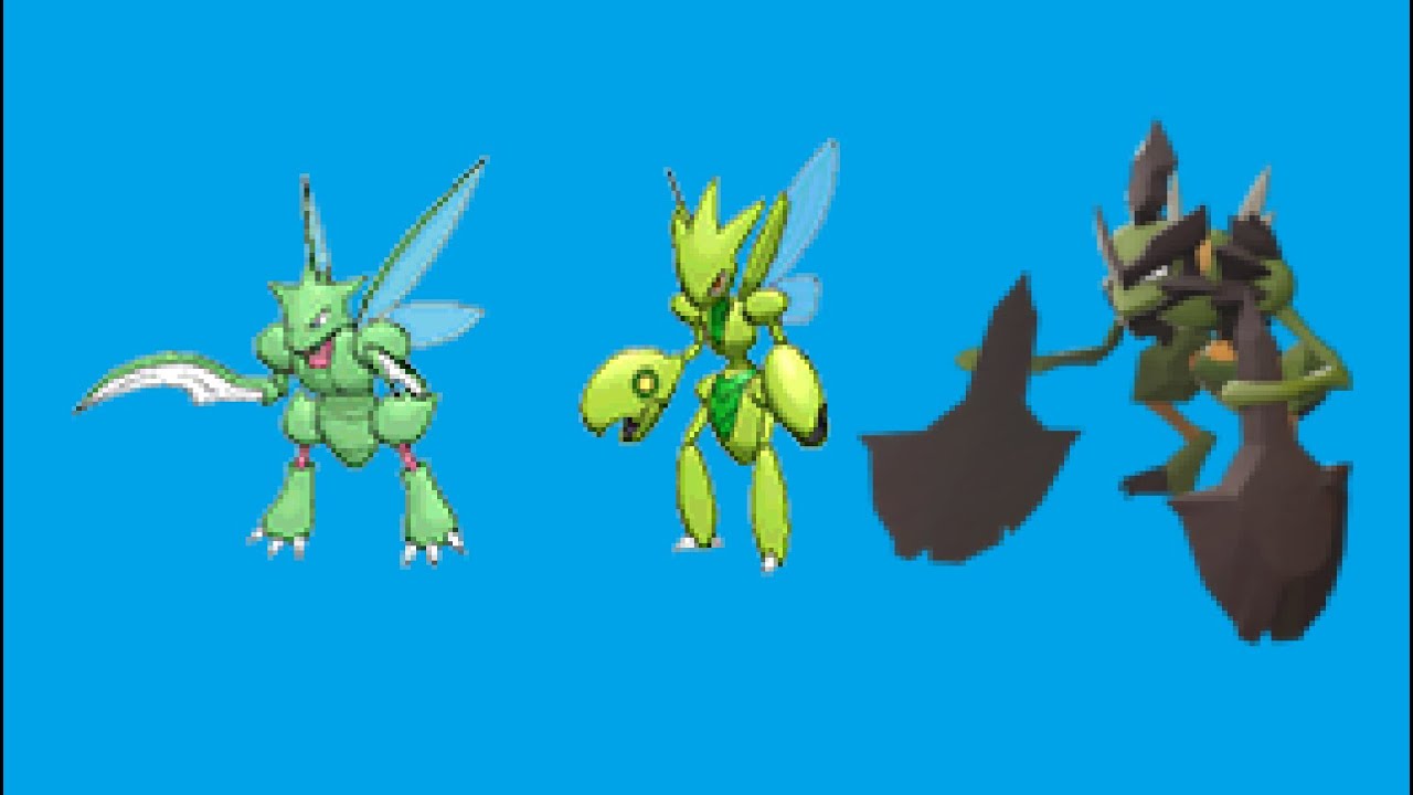 FULL SCYTHER EVOLUTION TEAM! Normal & Shiny Scyther, Scizor, Kleavor Moveset Build - YouTube