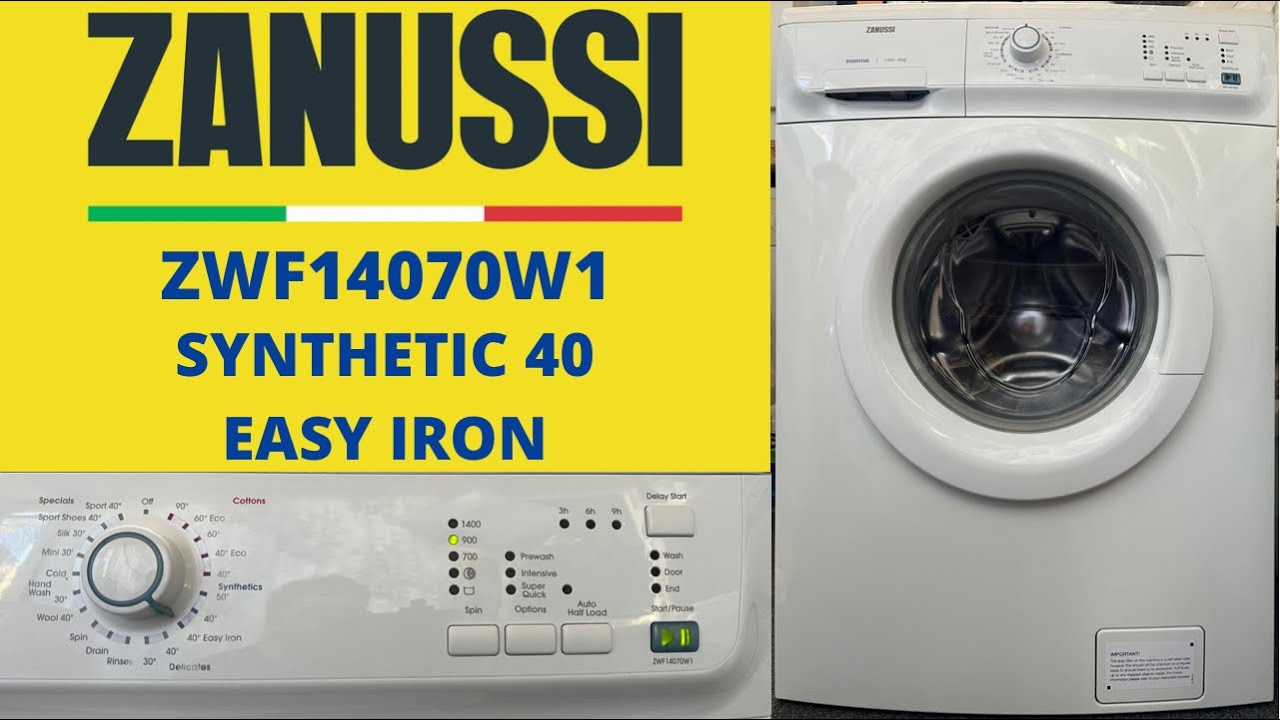 Zanussi Essential ZWF14070W1 Washing Machine - Synthetic 40 Easy Iron ...