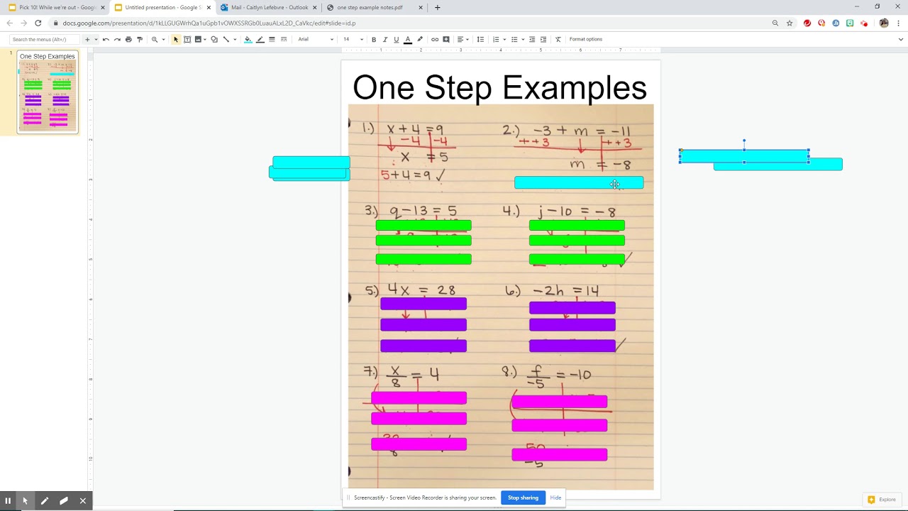 One Step Examples Part 1 - Addition and Subtraction - YouTube