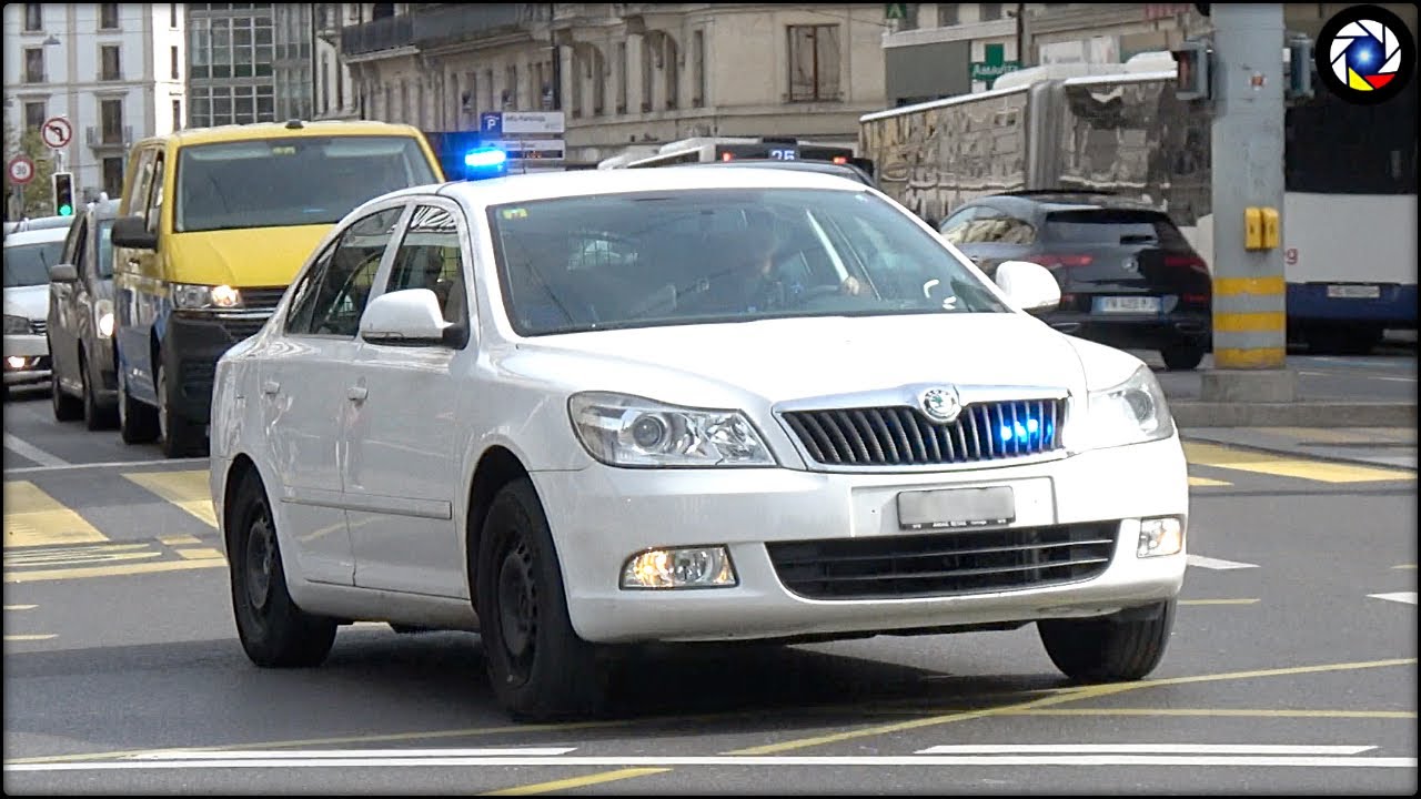 Skoda Banalisées Police de Genève // Unmarked Skoda Police cars - YouTube