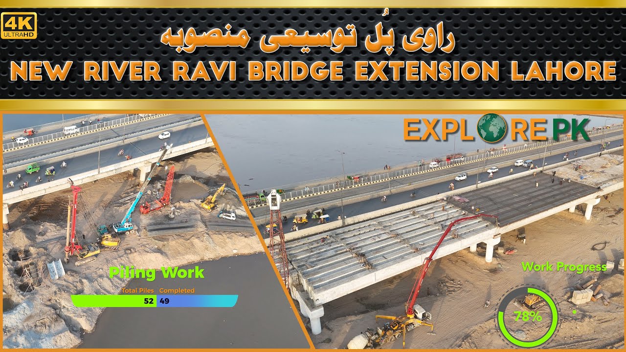 Lahore New Ravi bridge Extension updates | Ravi bridge Drone Video ...