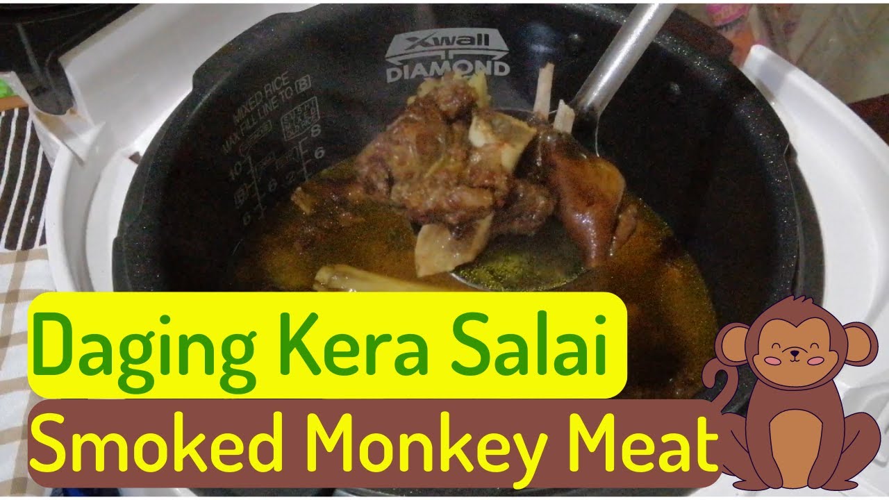 Cara masak daging kera salai || How to cook smoked monkey meat - YouTube