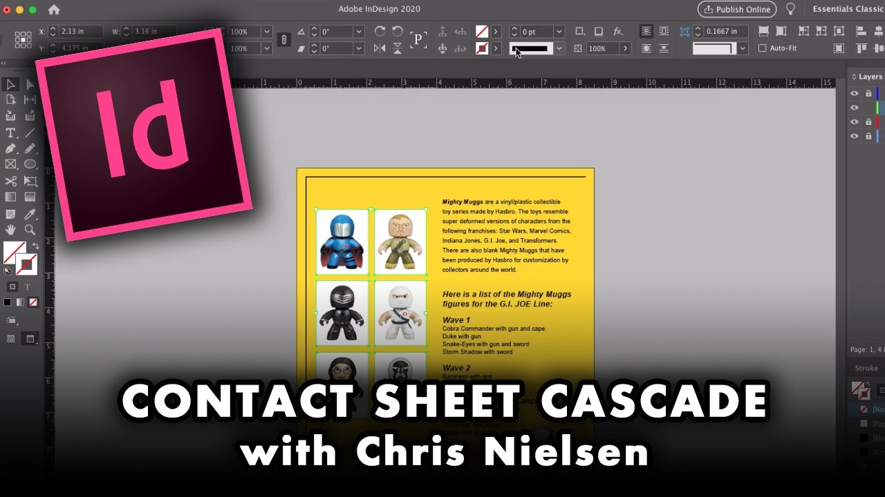 Using the Contact Sheet Cascade to Drop in Graphics in InDesign - YouTube