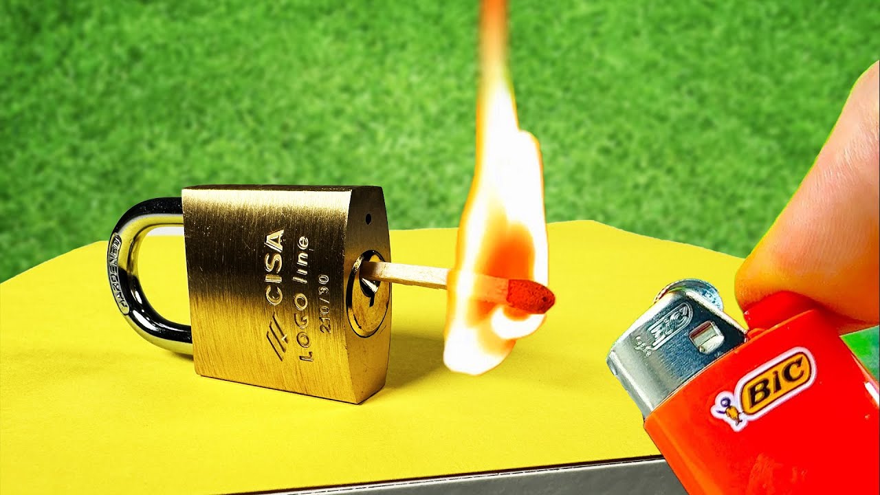 How to Open a Lock with Matches | Two Tricks to Force a Padlock - YouTube