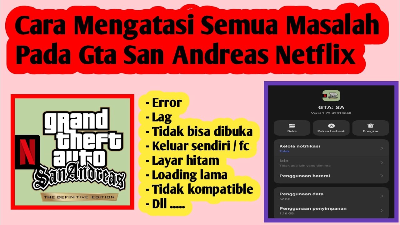 Cara Mengatasi Masalah Pada Gta San Andreas Netflix | Cara Atasi Gta ...