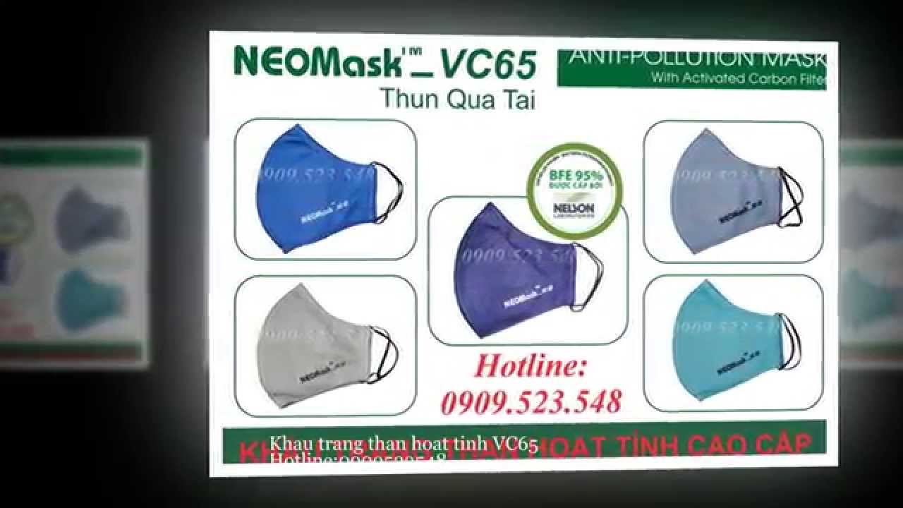 Khẩu trang NeoMask VC65_Khẩu trang than hoạt tính NeoVision - YouTube