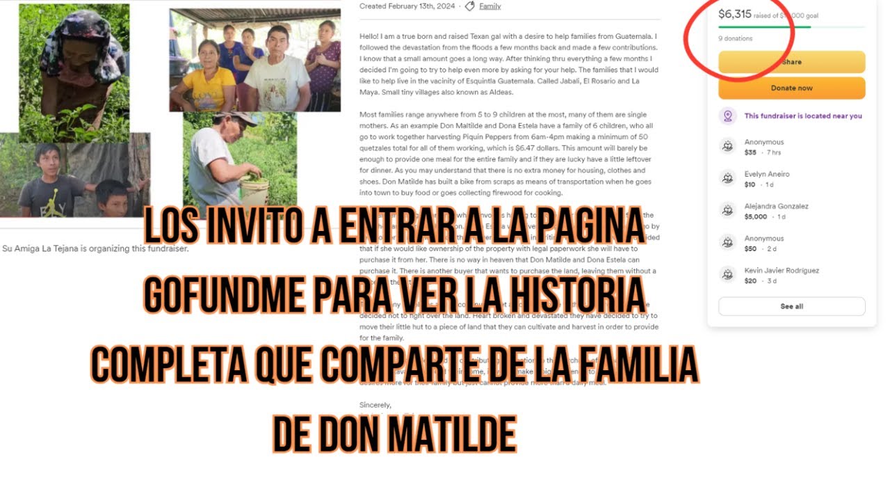 Gofundme Don Matilde, Dona Estela y Familia - YouTube
