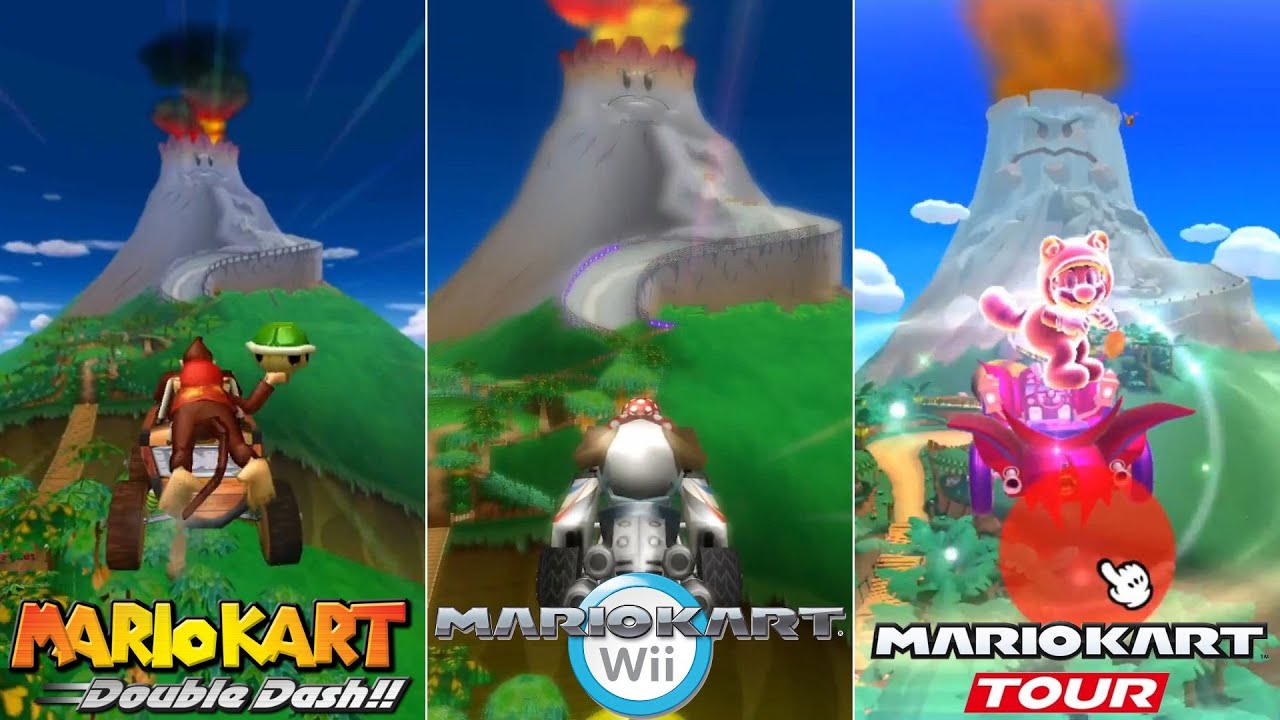 Evolution Of GCN DK Mountain Course In Mario Kart Games [2003-2022 ...