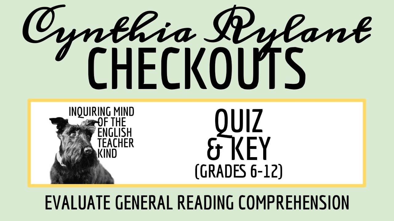 "Checkouts" by Cynthia Rylant Quiz and Answer Key (Short Story, Young ...