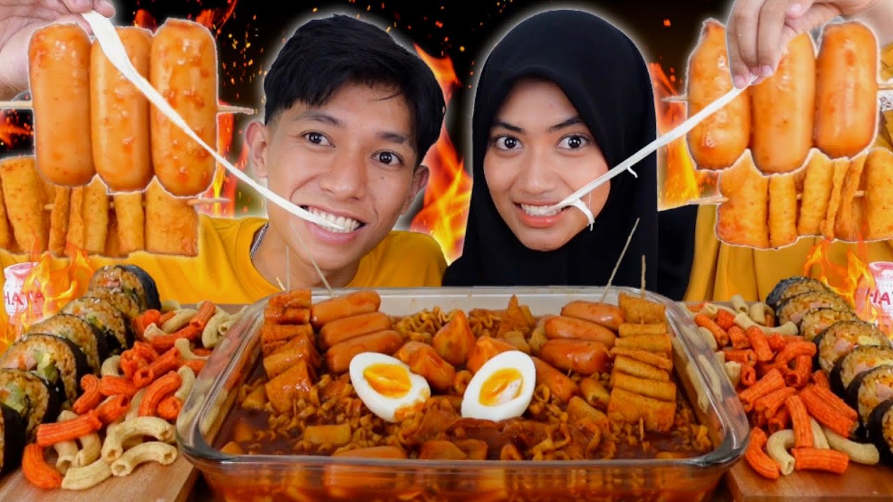 DOUBLE KILL! 🥵 SAMYANG BULDAK STEW TTEOKBOKKI SAUSAGE GIMBAP SPICY MIX MOZARELLA | MUKBANG ASMR ...
