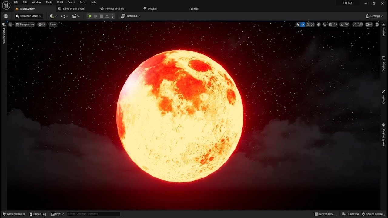Moon & Night [Materials and Textures Process] UE5.1 - YouTube