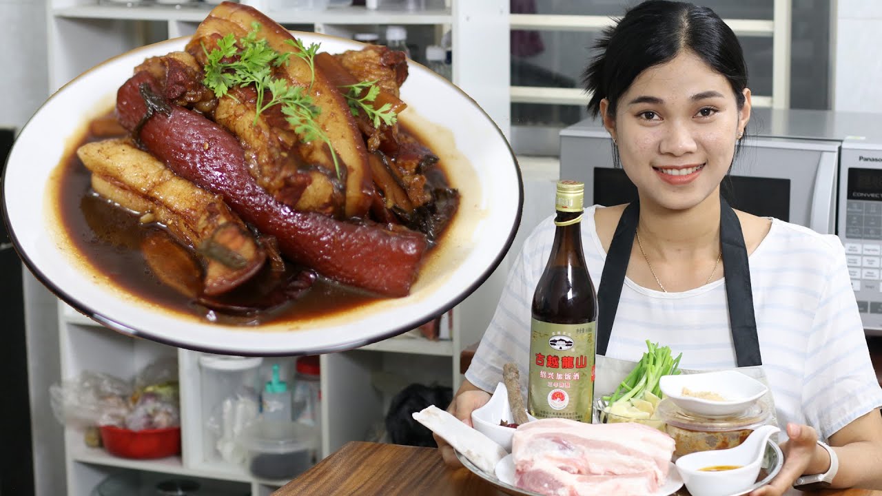 ខសាច់ជ្រូកបីជាន់បែបចិន-Caramelized pork Chinese style recipe is yummy ...