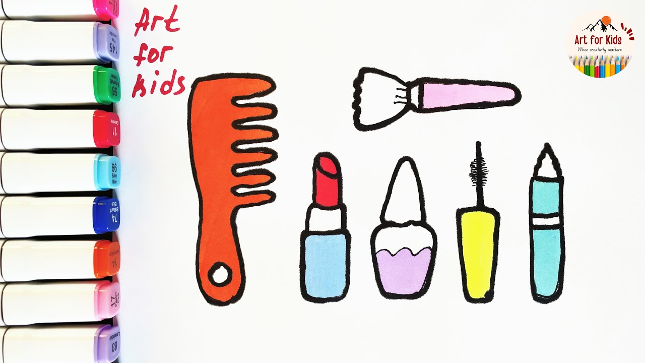How to draw makeup / Makeup drawing step by step easy - YouTube