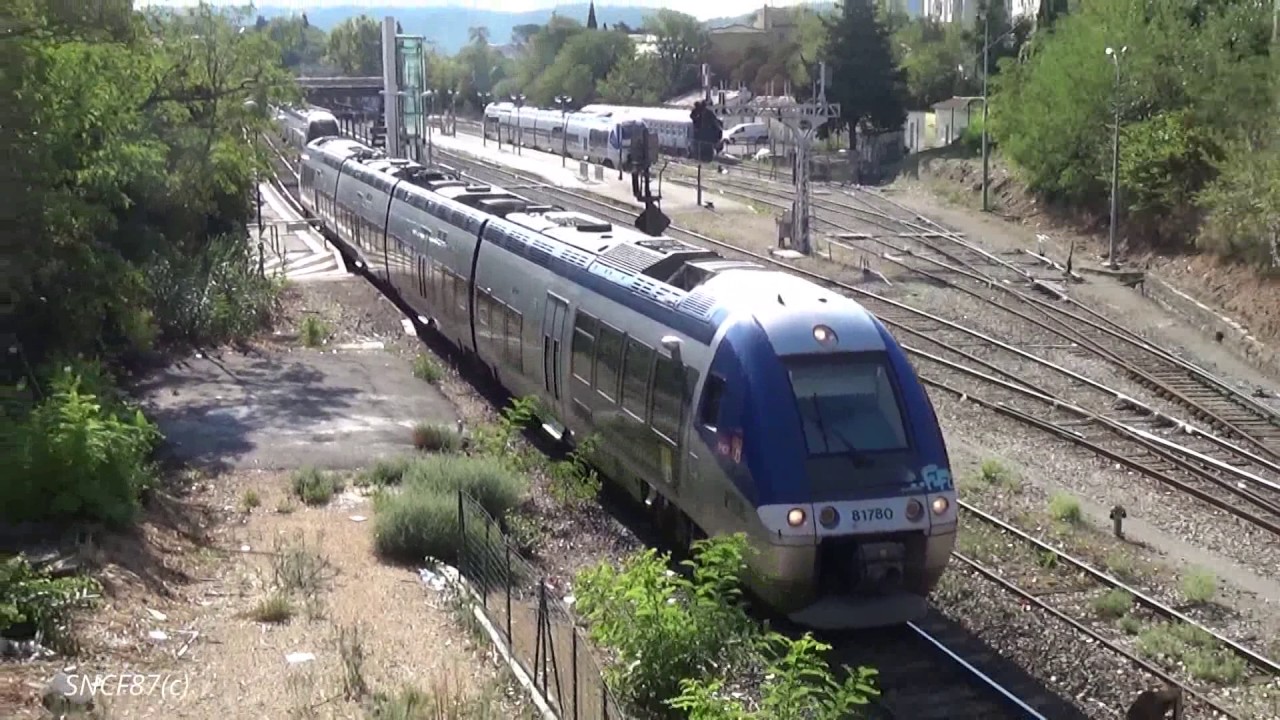 SNCF TER Classe B81500 départ à la gare d'Aix-en-Provence (13) - YouTube