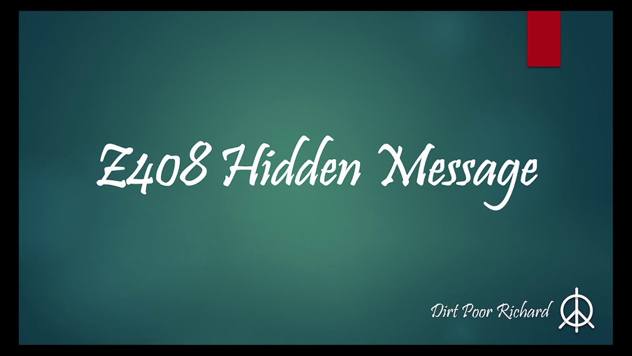 Zodiac Killer Z408 Hidden Message - YouTube