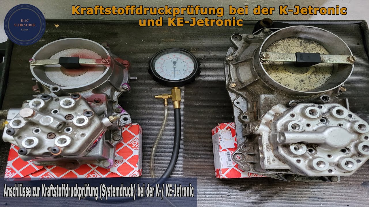 Anschlüsse am Mengenteiler zur Kraftstoffprüfung bei der K-Jetronic und ...