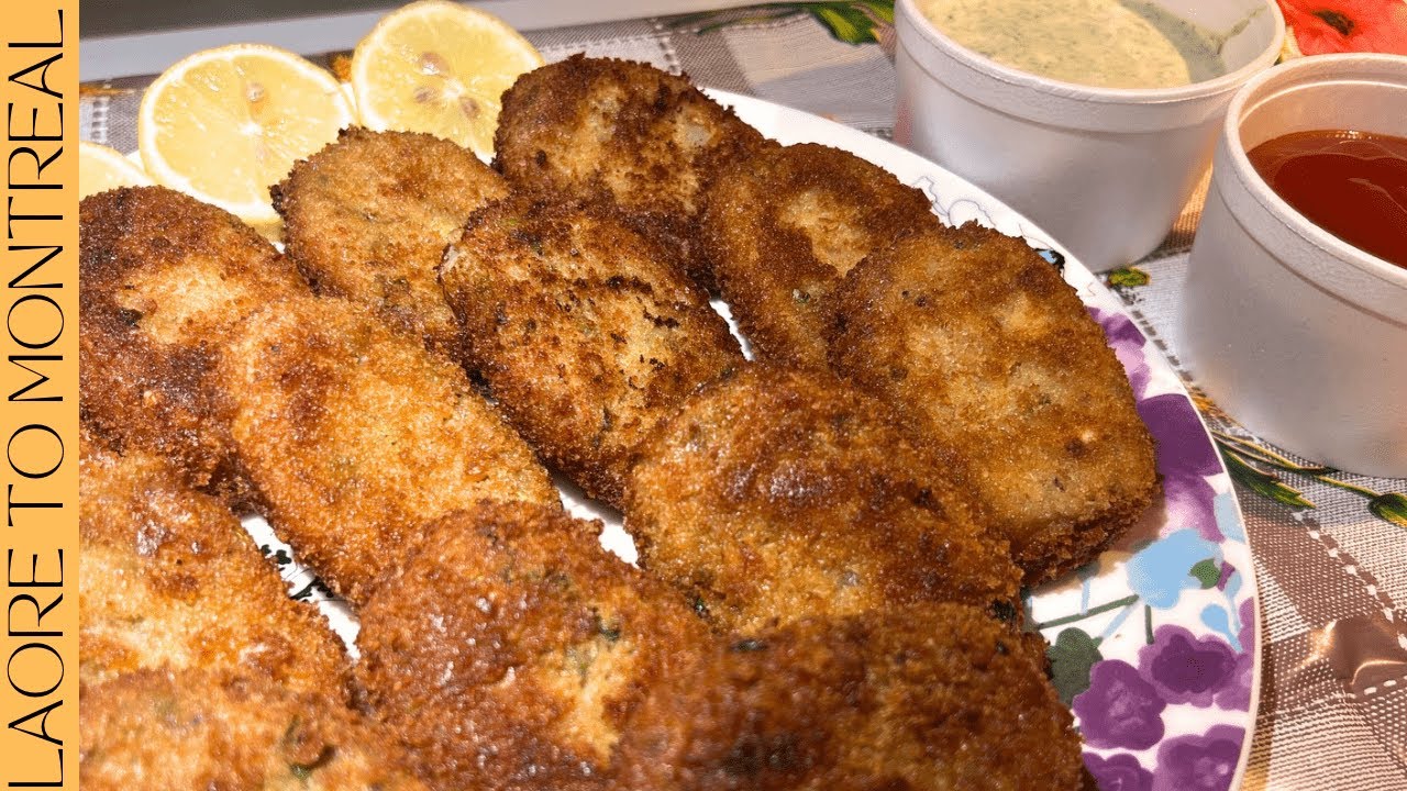 Aloo chicken Kay crispy kabab by Lahore to Montreal - YouTube