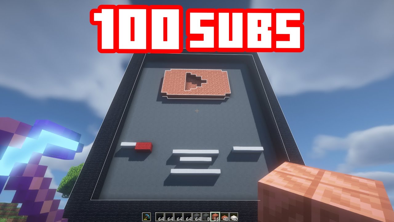 I built my 100 subscriber award in hardcore minecraft - YouTube