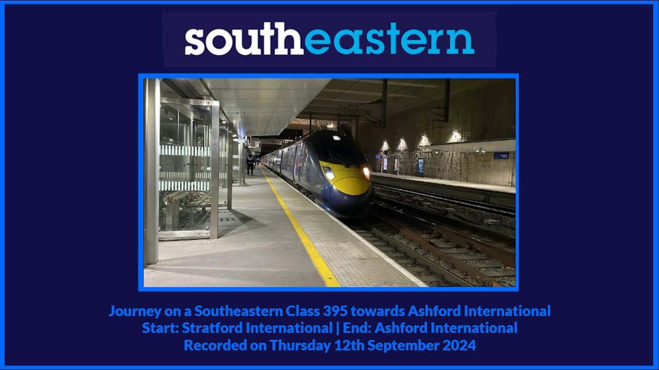 Journey on a Southeastern Class 395 train to Ashford International ...