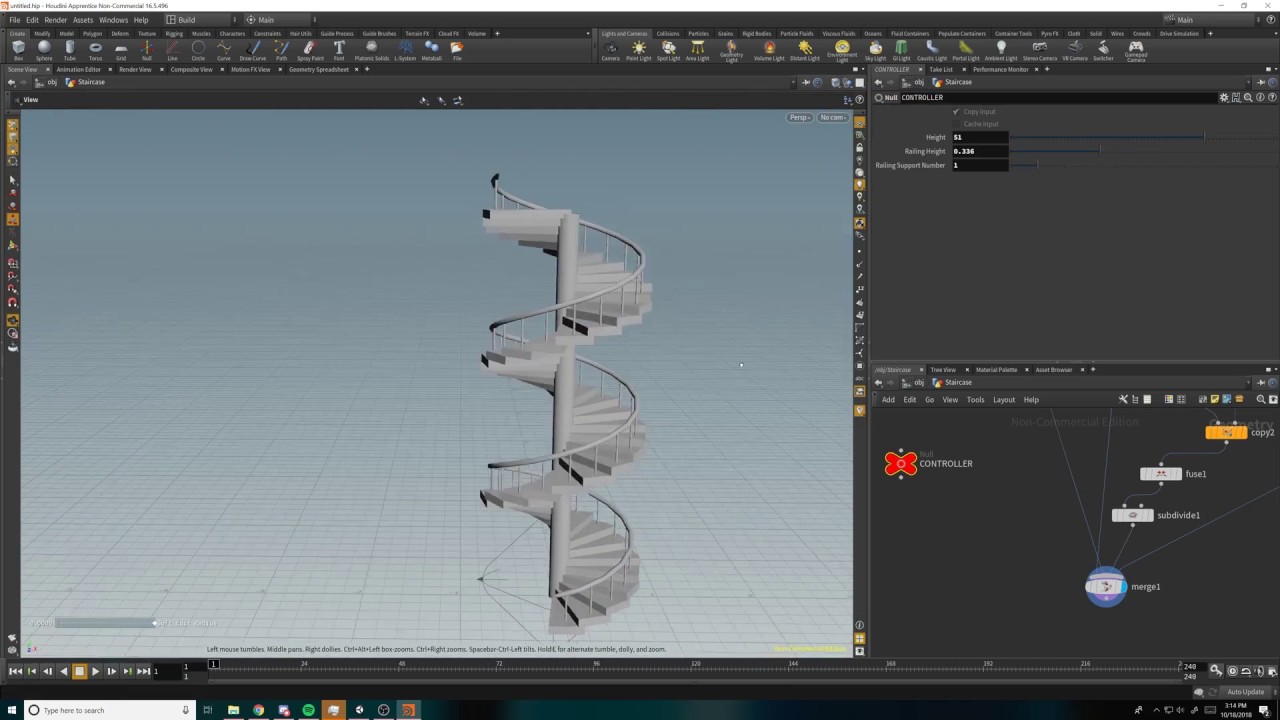 Houdini Procedural Spiral Staircase Tutorial - YouTube