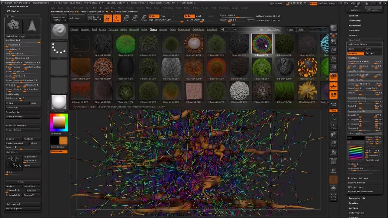 Zbrush4R7 Z-Tree Real Time Full Tree - YouTube