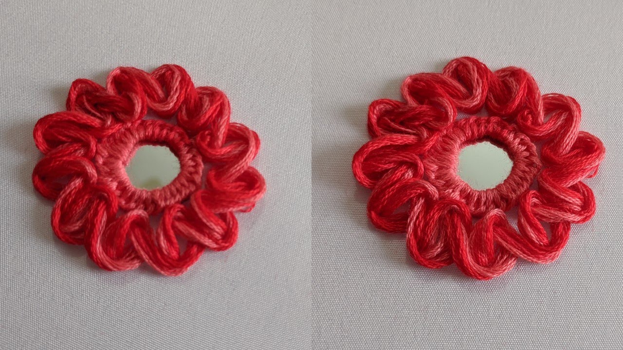 Hand Embroidery: Mirror work with Scroll stitch | Hand Embroidery ...