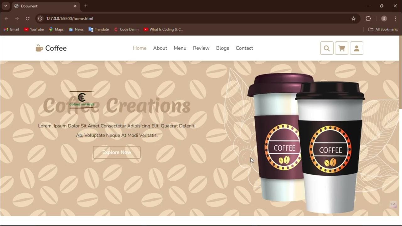 I Built a Coffee Website Using Only HTML, CSS, & JavaScript - YouTube