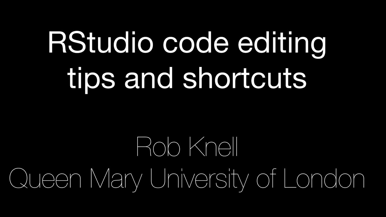 RStudio code editing tips and shortcuts - YouTube