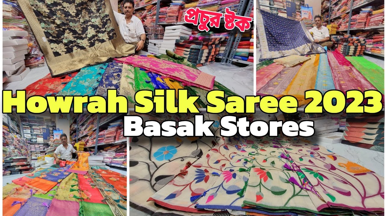 Howrah Silk Saree 2023 I Basak Stores I Howrah mangla hat saree ...