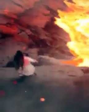 Shocking video of girl falling in volcano - YouTube