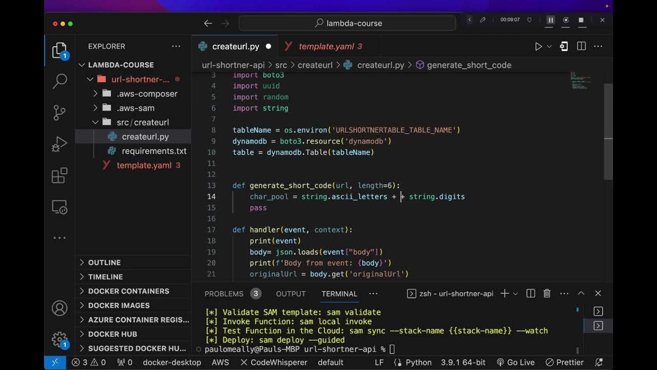 05 - Python lambda to Create Short URLS - Part 1 - YouTube