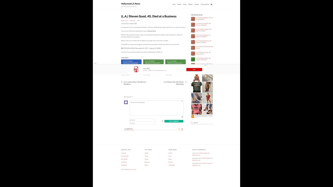 Steven Keith Good passed away 8/9/23 @ 10:05 am - YouTube