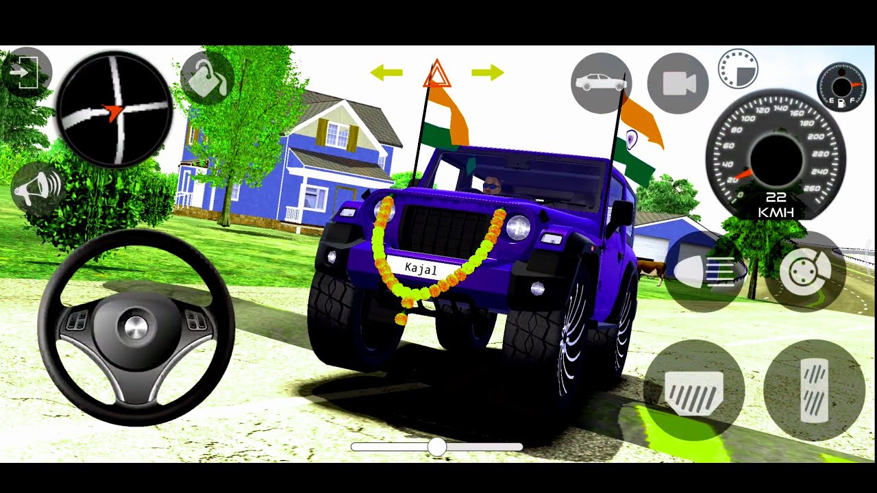 Blue Thar Colour New Delhi Model Driving Mahindra Modify Steering ...