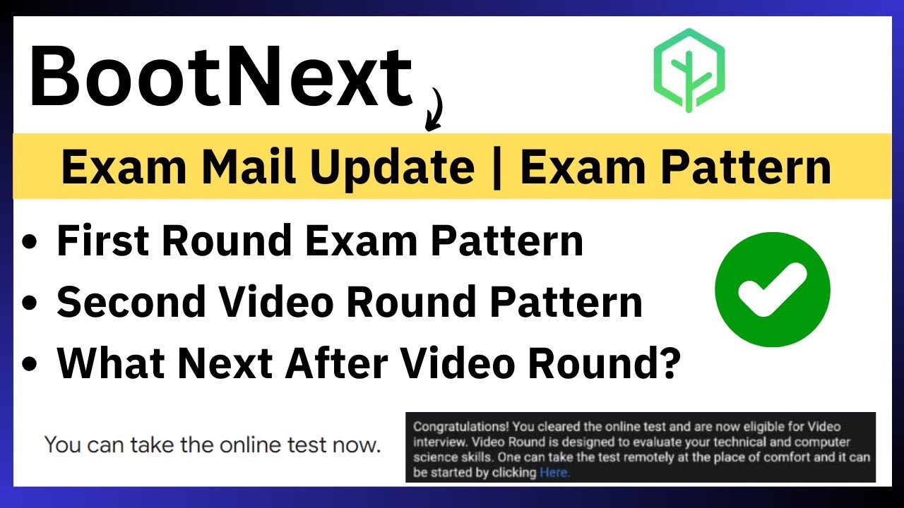 BootNext Biggest Hiring Exam Mail Update |Exam Pattern, First Round ...