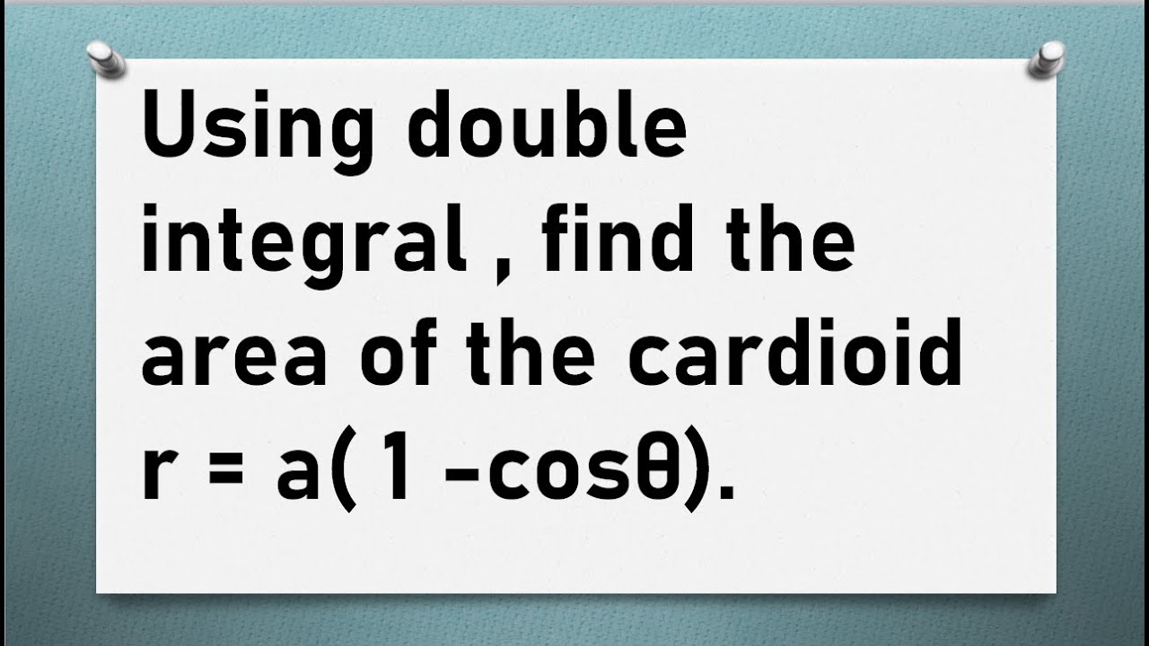 Double Integral | Area problem | Polar form | Find the area of the ...