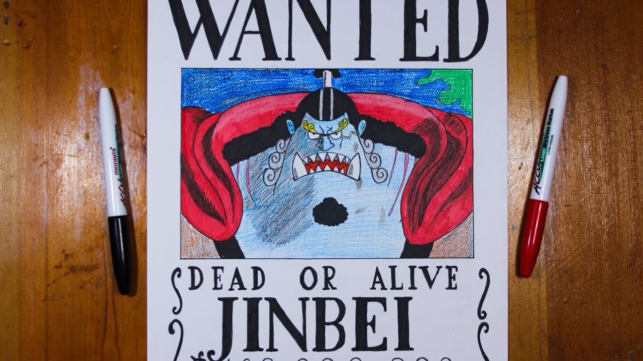 Drawing Jinbei Wanted Poster - YouTube