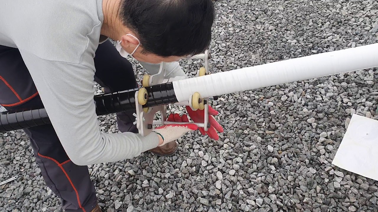 Pipe Line Tape Coating/ Polyken Tape Coating/Hand Wrapping Tool - YouTube