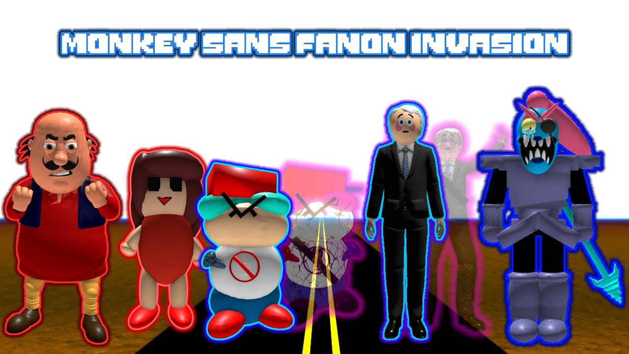 Monkey Sans Fanon Invasion - Motu, FNAF Kid, Fanon Monkey Fish, Fanon ...